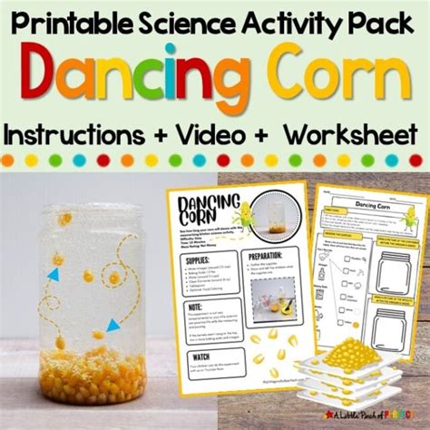 Dancing Corn Science Experiment Activity Pack A Little Pinch Of Perfect