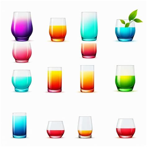 Different Colored Glasses With Different Colors And Different Colors Premium Ai Generated Vector