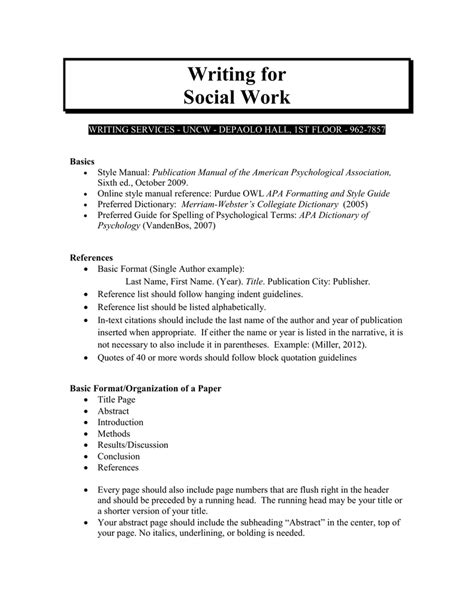 Writing For Social Work