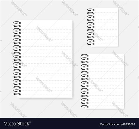 Wire Ring Bound Notebook With Dashed Line Sheets Vector Image
