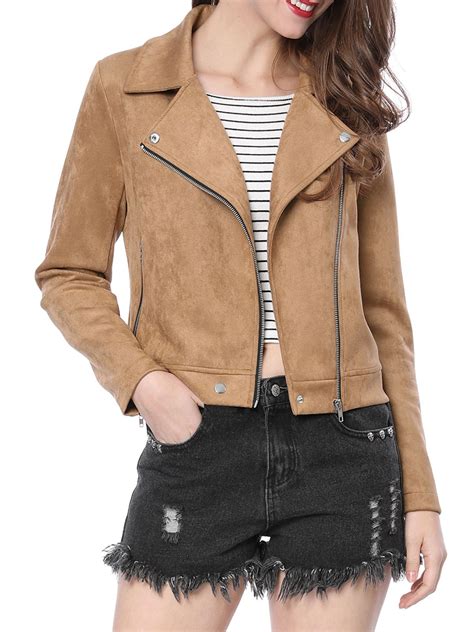 Sofia Jeans By Sofia Vergara Womens Faux Suede Moto Jacket
