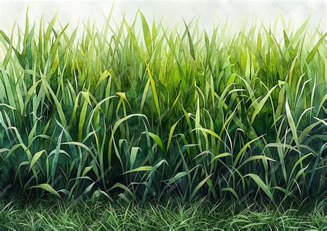 Lush Watercolor Grass Texture Premium Ai Generated Image