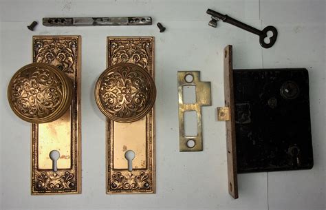 Antique Ornate Set Eastlake Victorian Backplates Door Knobs Etsy