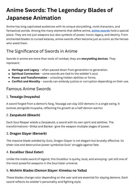 Ppt Anime Swords The Legendary Blades Of Japanese Animation
