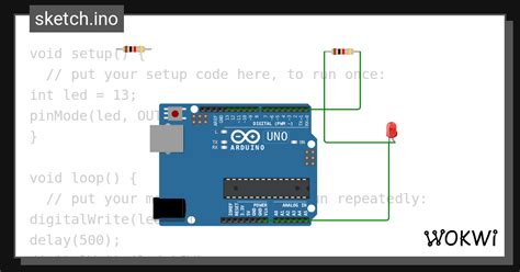Led Knipperen Wokwi ESP32 STM32 Arduino Simulator