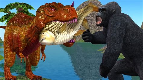 Angry Gorilla 3d Vs Dinosaur Fighting Animation Short Film Cartoon