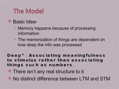 Psych Levels Of Processing Model Of Memory Ppt Science