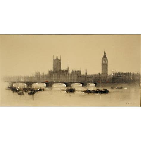 Lot Tony Klitz British 1917 2000 View Of The Thames Houses Of Parliament And Big Ben