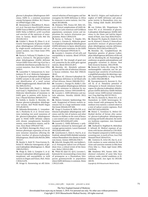 Favism And Glucose 6 Phosphate Dehydrogenase Deficiencypdf