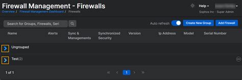 Firewall Information Sophos Central Admin