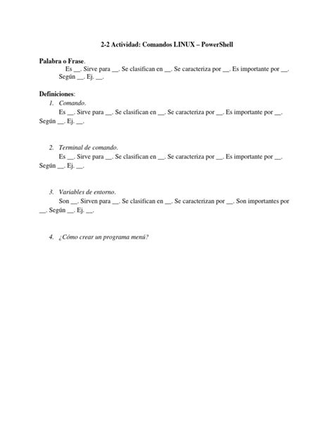 2 3 Actividad Comandos Gnu Linux Powershell Pdf Archivo De Computadora Tecnología De