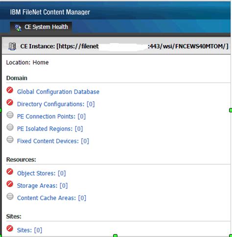 FileNet Content Platform Engine CPE Health Pages Show Red For All