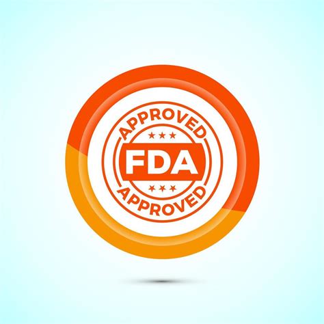 Fda Approved Icon Food And Drug Administration Icon Label Orange Color Button Design 53248763