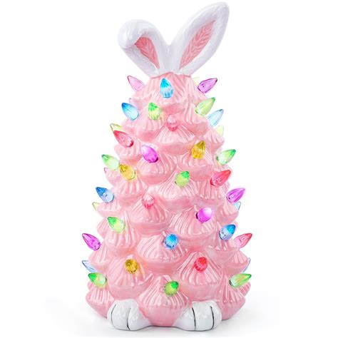 The Holiday Aisle® Light Up Easter Bunny Decor Glowing Ceramic Tree Bunny Night Light Wayfair