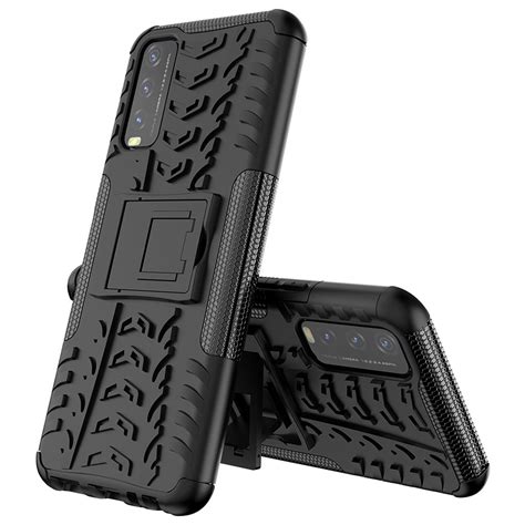 Dual Layer Rugged Tough Case For Vivo Y S Y S Black