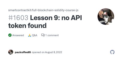 Lesson No API Token Found Smartcontractkit Full Blockchain Solidity Course Js Discussion