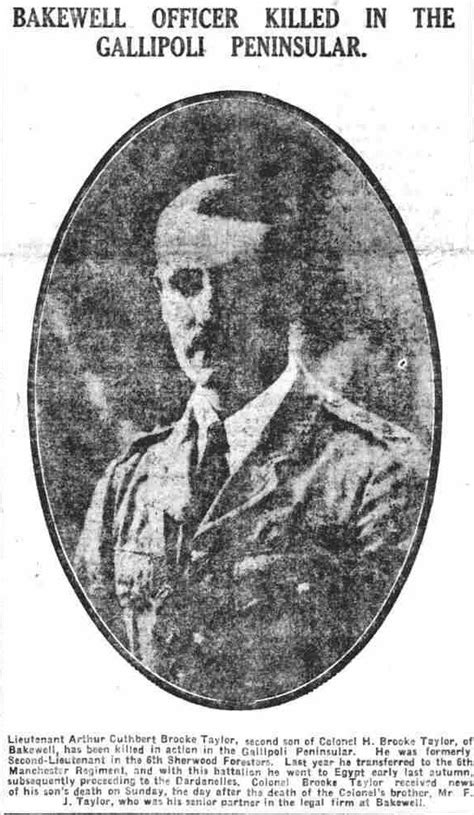 Lt Arthur Cuthbert Brooke Taylor 1888 1915 Find A Grave Memorial