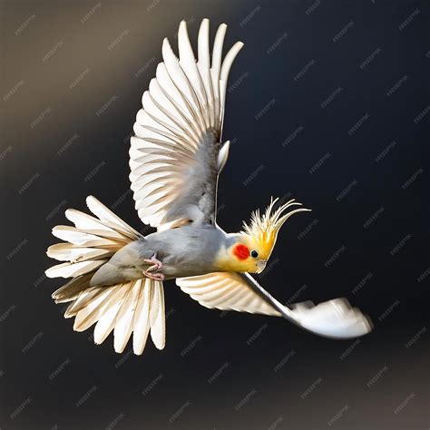 Cockatiel Bird Flying Or About To Fly Premium Ai Generated Image