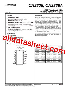 CA3338 Datasheet(PDF) - Intersil Corporation