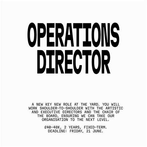 Were Looking For An Operations Director Who Will Play A Key Role In