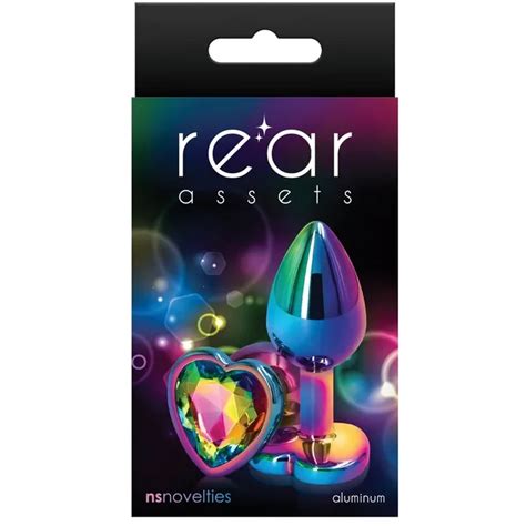 Rear Assets Rainbow Heart Aluminum Butt Plug Small · Lovers Forge