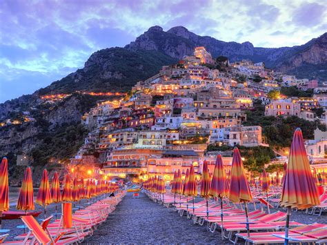 Download Town Sea Beach Italy Resort Man Made Amalfi Hd Wallpaper