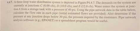 solved 4 4 7 a three loop water distribution system is