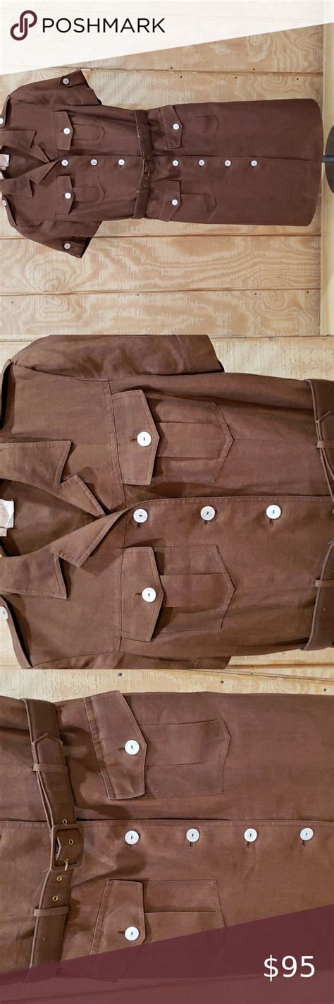 Escada Button Front Linen Safari Dress Safari Dress Escada Clothes Design