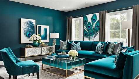Peacock Color Living Room Ideas