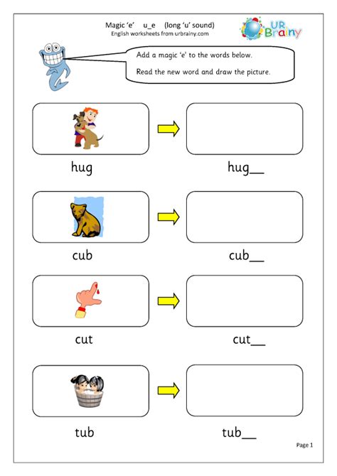Long U Magic E Word Box Worksheet Magic E U Word Sort Make Take Teach
