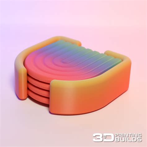 Rainbow Coaster Set 3d Printing Builds