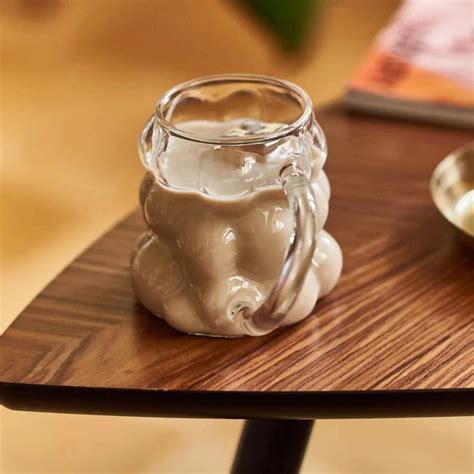 Bubble Glass Coffee Mug Aesthetic Minimalist Kitchen Decor