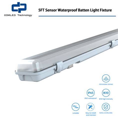 5ft Led Sensor Waterproof Batten Light Fixture Parking Garage Batten