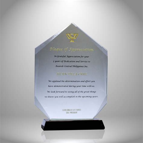 Custom Glass Recognition Awards Awards Central Philippines 47