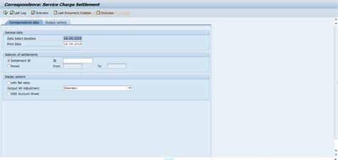 RECPA SAP Tcode Service Charge Settlement