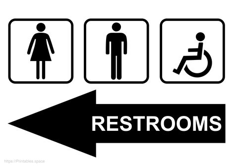 Restroom Sign Print Printables Templates Free