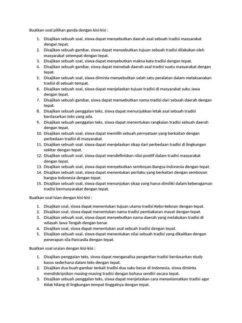 Buatkan Soal Pilihan Ganda Dengan Kisi Ipas Pdf