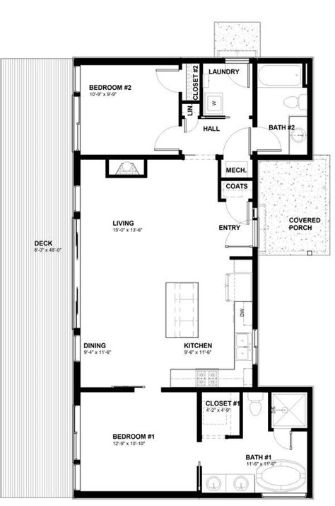 Small 2 Bedroom 2 Bath Modern House Plan With Deck 895 135 Artofit