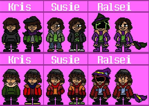 Self Insert Deltarune Protagonist Trio Sprites By Itsjustdiamond On Deviantart