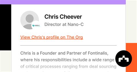 Chris Cheever Director At Nano C The Org