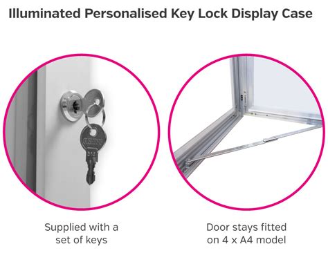 Illuminated Personalised Key Lock Display Case With Header Graphic
