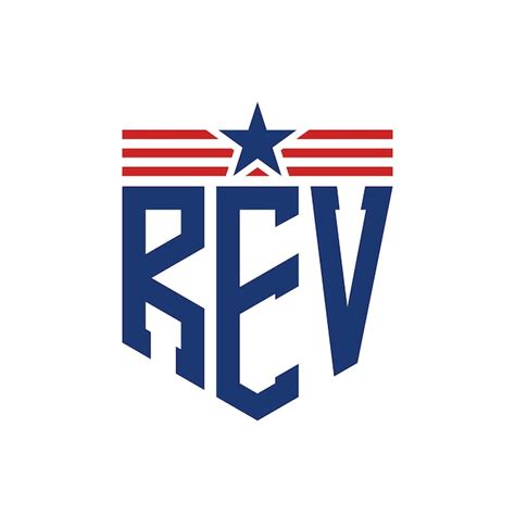 Premium Vector Patriotic Rev Logo With Star And American Flag Straps