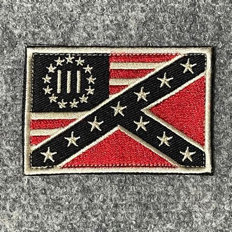 Us Stars And Stripes Rebel 3 Percenters Colour Embroidered Flag Morale