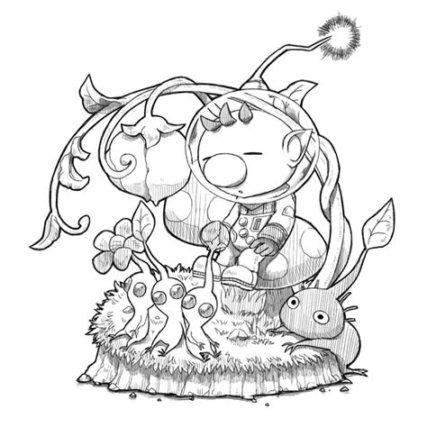 Olimar Purple Pikmin And White Pikmin Pikmin Drawn By Naruwish
