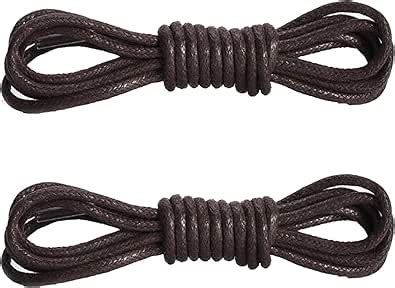 2 Pairs Round Waxed Dress Shoelaces For Men 25mm Thin 80cm Waxed Shoe