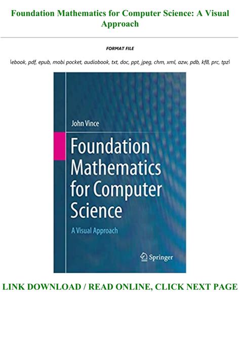 Pdf Foundation Mathematics For Computer Science A Visual Approach