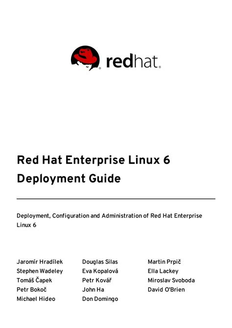 Red Hat Enterprise Linux Deployment Guide Red Hat Customer