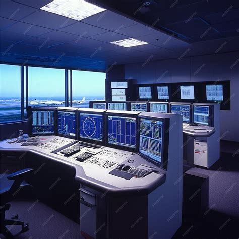 An Air Traffic Control Center With Advanced Technology And Multiple