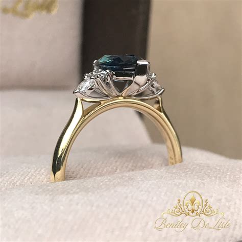 Marquise Cut Blue Sapphire Diamond Ring Bentley De Lisle