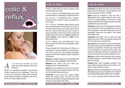 Colic Reflux And Homeopathy Pdf Pregnancy Reproductive Health